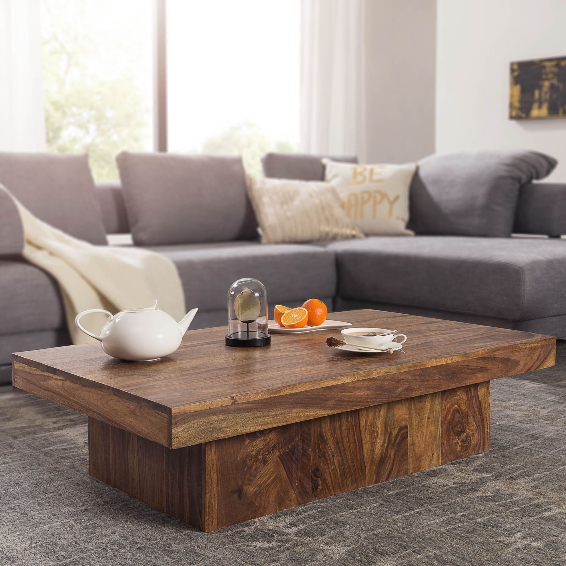 Solid Wood Sheesham Low Height Coffee Table