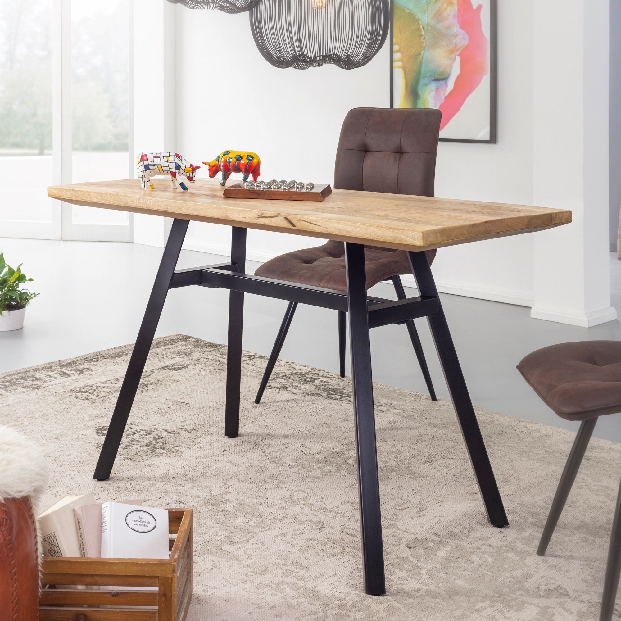 Solid Wood Dining Table With 3 cm Thick Top