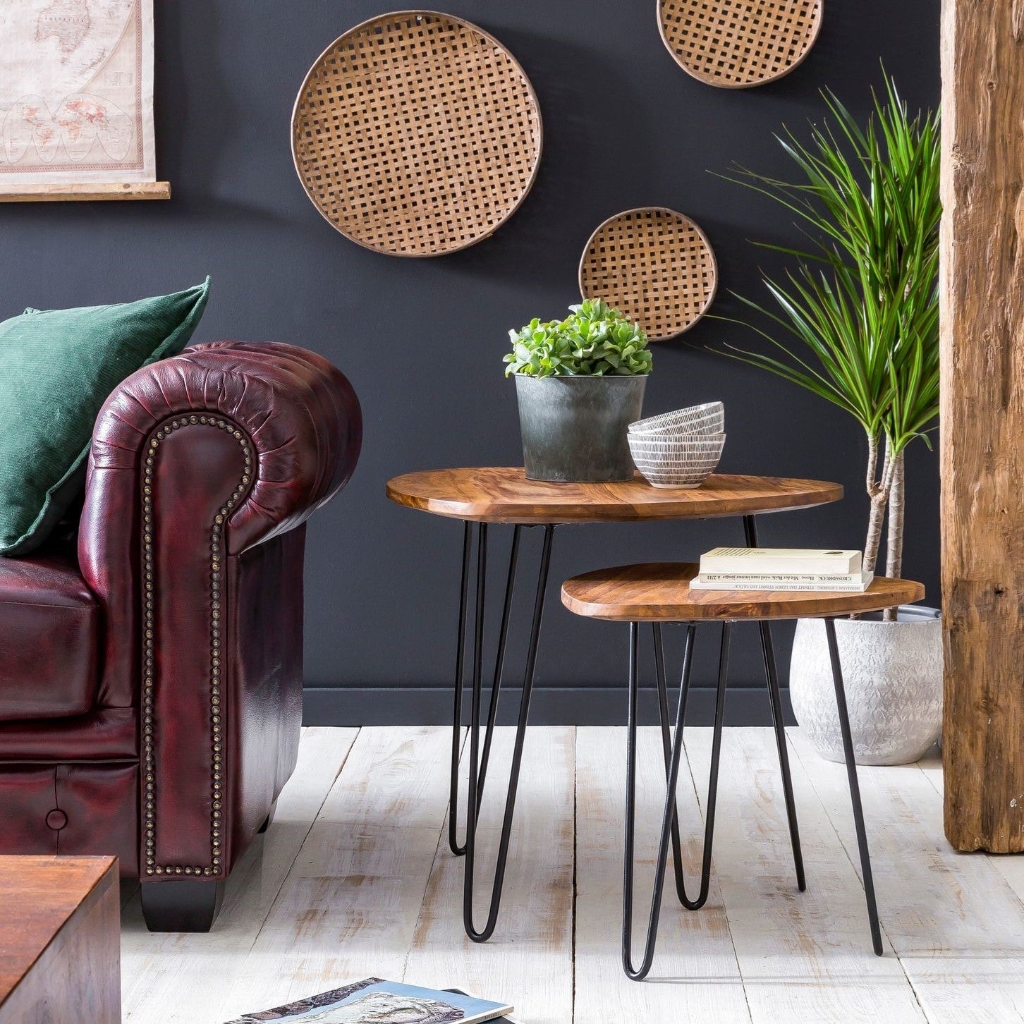 Minto Solid Wood Nested Tables - Set of 2